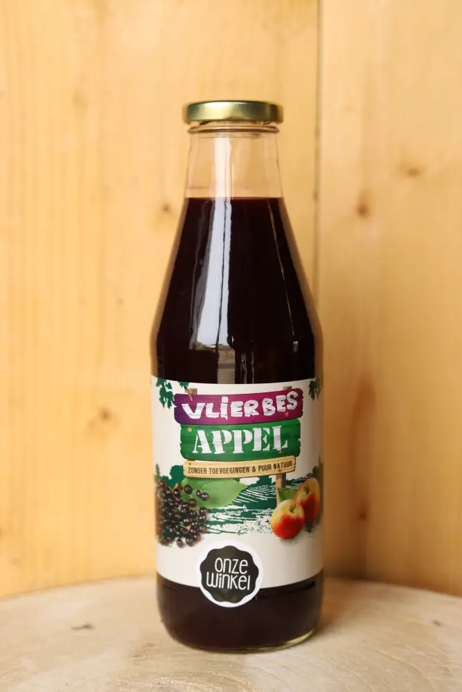 Onze Winkel Vlierbes Appel 0,75 liter bij de boer - Onze winkel