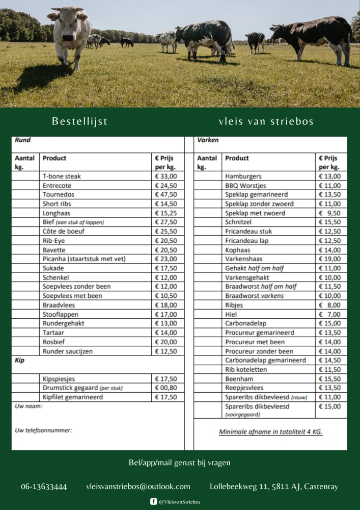 Vleis van Striebos - Anders in Castenray